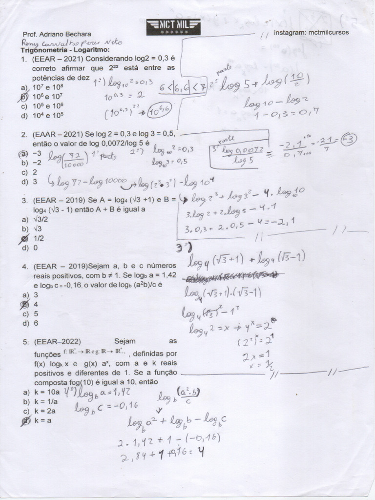Trigonometria Logaritmo | PDF