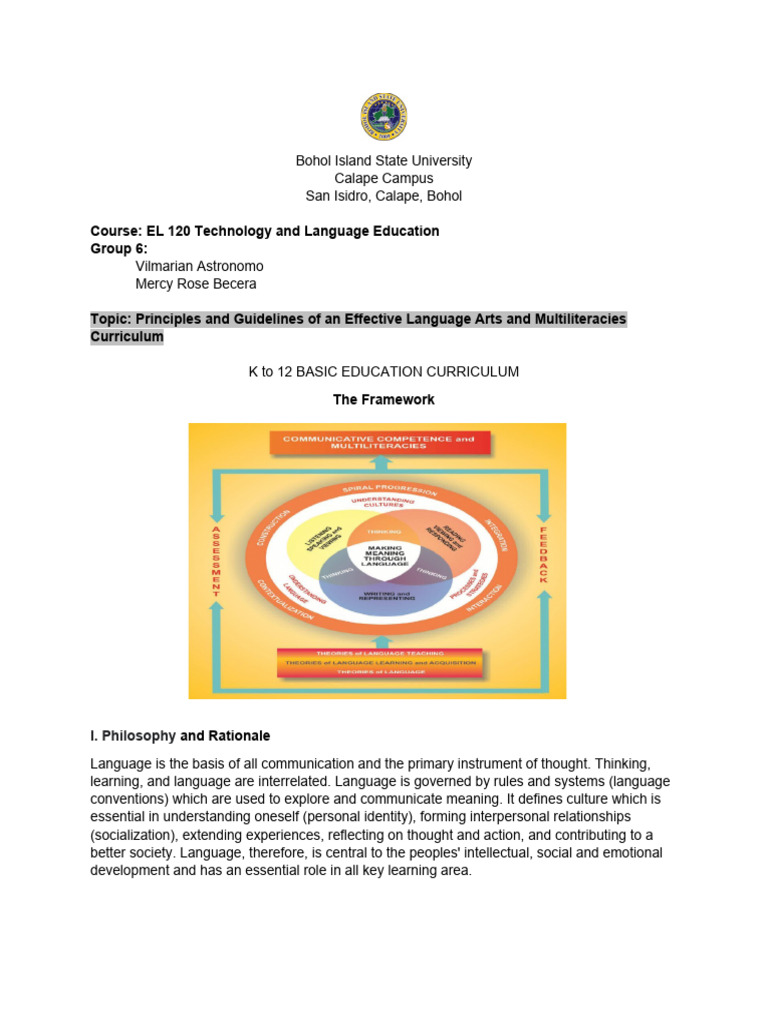 Effective Language Arts and Multiliteracies Curriculum | PDF | Literacy | Learning