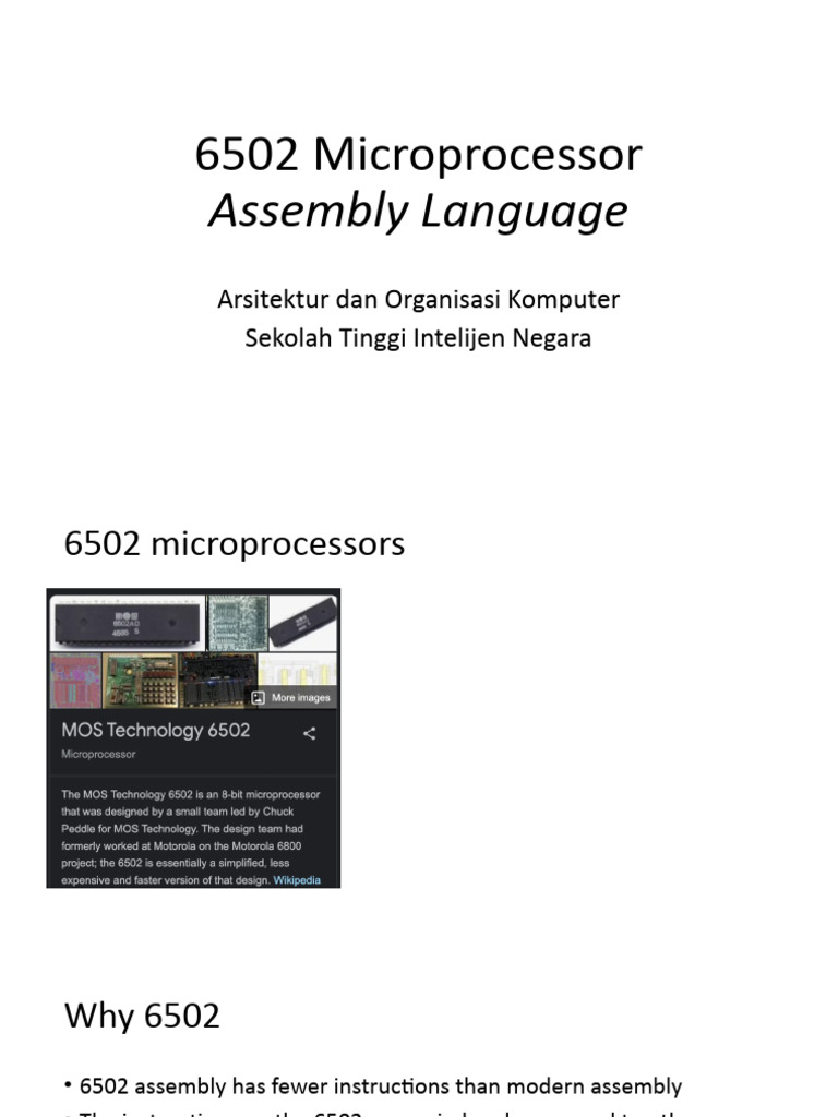 6502 Microprocessors | PDF | Central Processing Unit | Computer Architecture