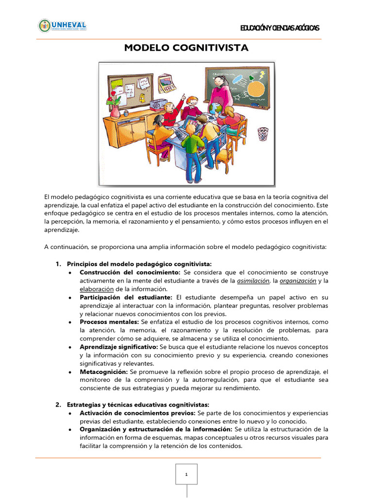 3-MODELO COGNITIVISTA Ok | PDF | Aprendizaje | Teoría del aprendizaje ...
