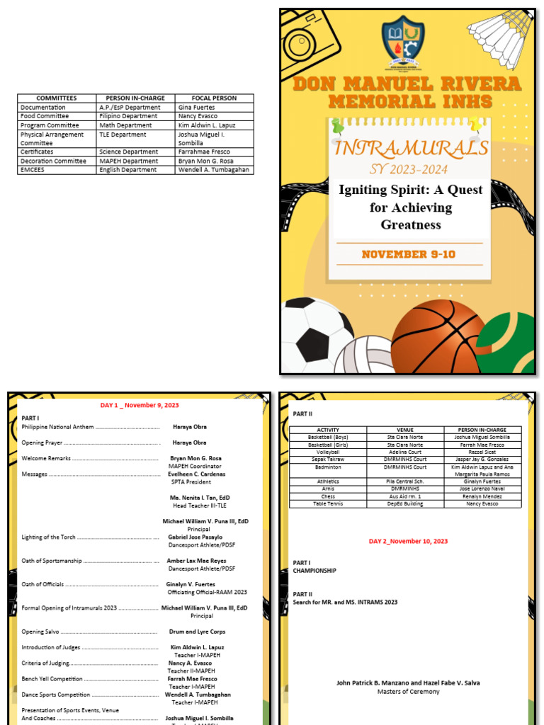 Invitation Program Intrams | Download Free PDF | Sports