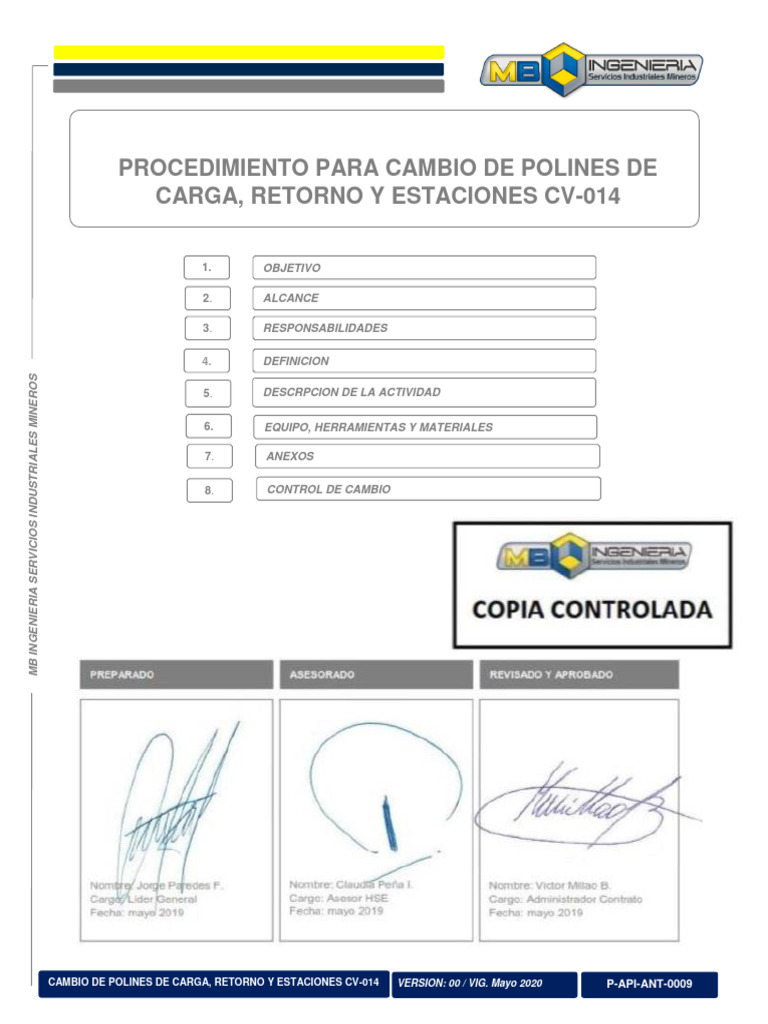 Cambio de Polines y Estaciones CV-014 | PDF | Herramientas