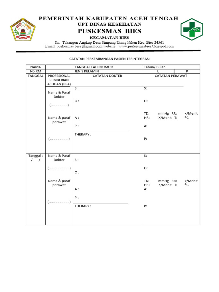 8.catatan Perkembangan Pasien Terintegrasi | PDF