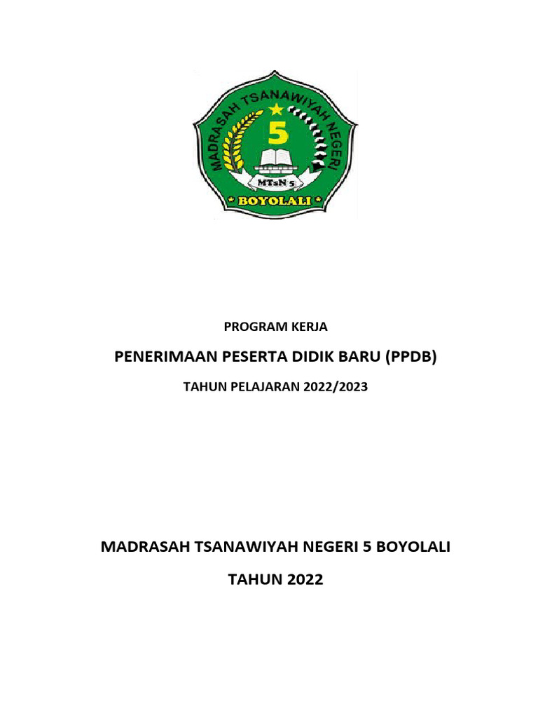 Program Kerja PPDB | PDF | Karier & Perkembangan | Bisnis