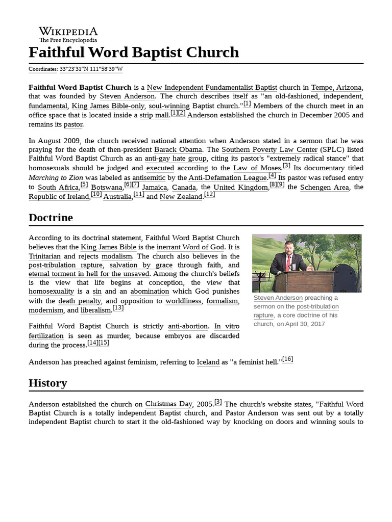Faithful Word Baptist Church | PDF