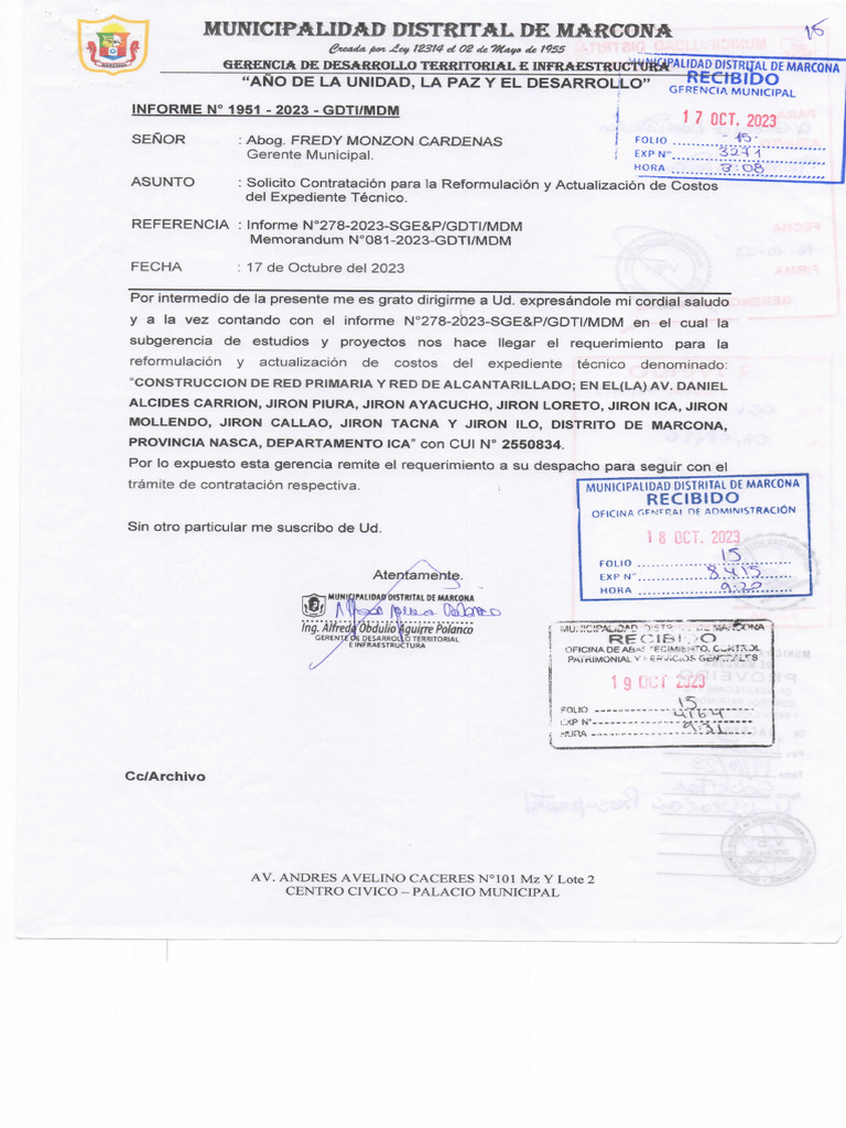 Informe N°1951-2023-Gdti-Mdm | PDF