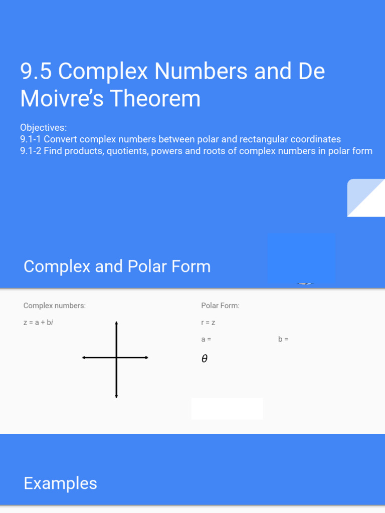 9.5 Complex Numbers and de Moivre's Theorem | PDF