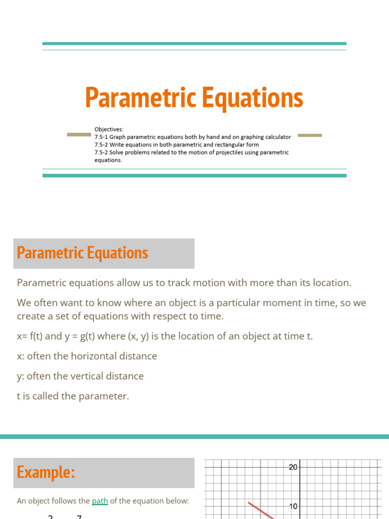 PCH 7.5 Parametric Equations | PDF