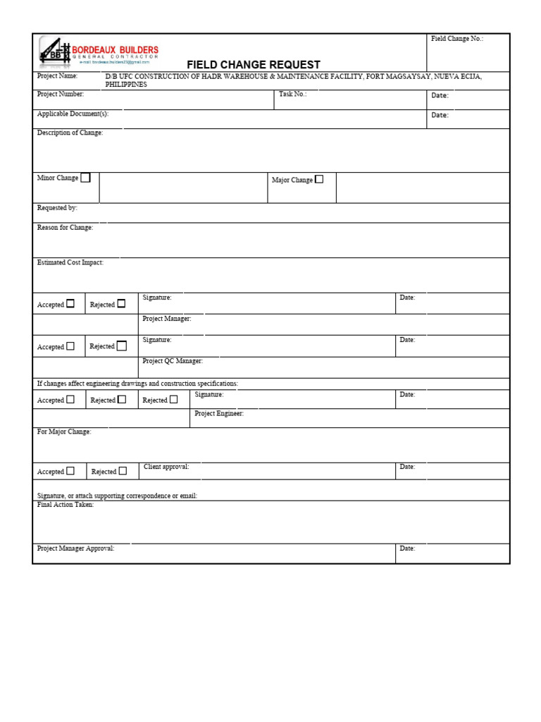 Field Change Request | PDF