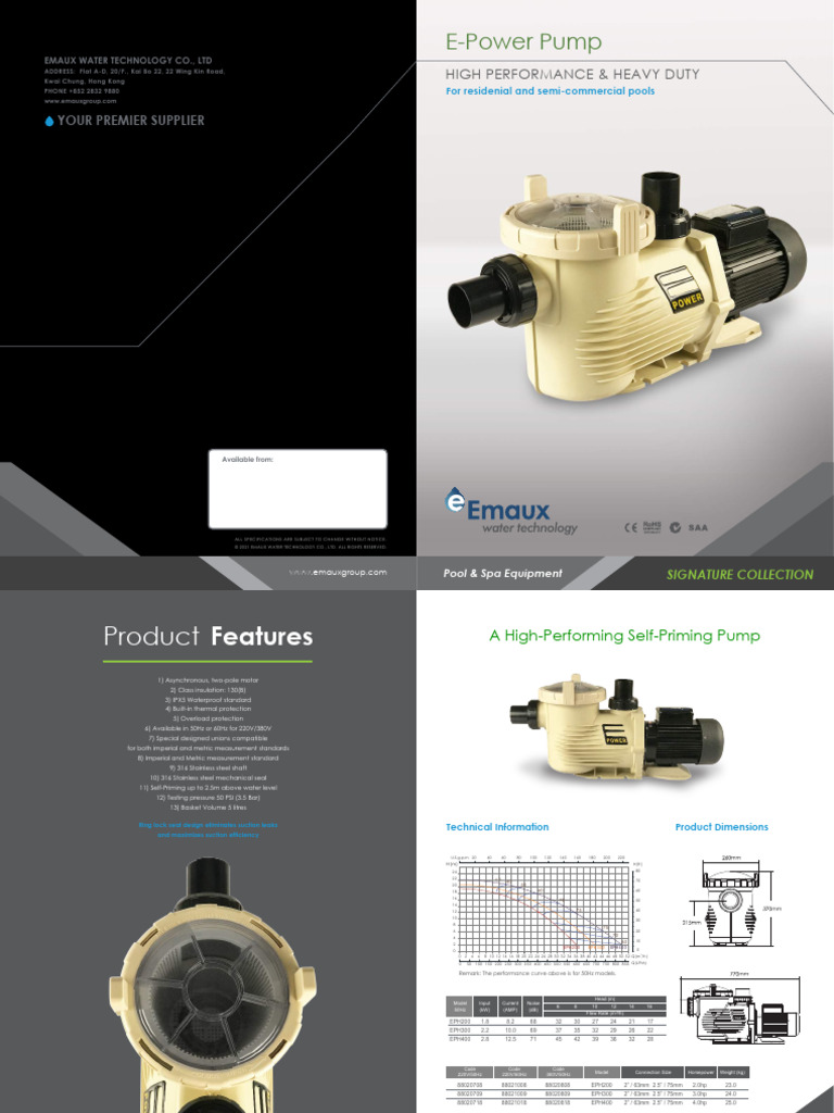 E Power | PDF | Pump | Equipment