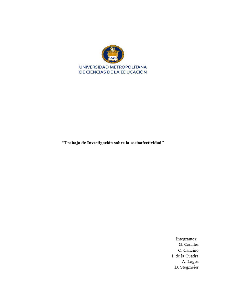 Trabajo de Investigación Sobre La Socioafectividad | PDF | Aprendizaje | Enseñando