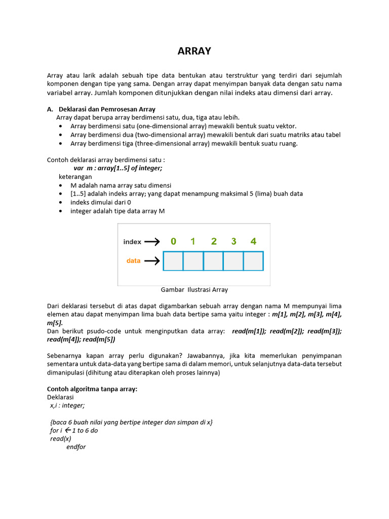 Array Dari Buku Ajar | PDF