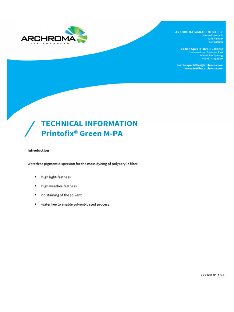 Printofix Green M-PA - EN - TDS | PDF