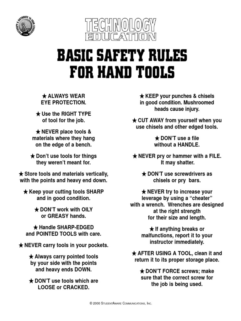 Hand Tool Safety | PDF | Tools | Secondary Sector Of The Economy