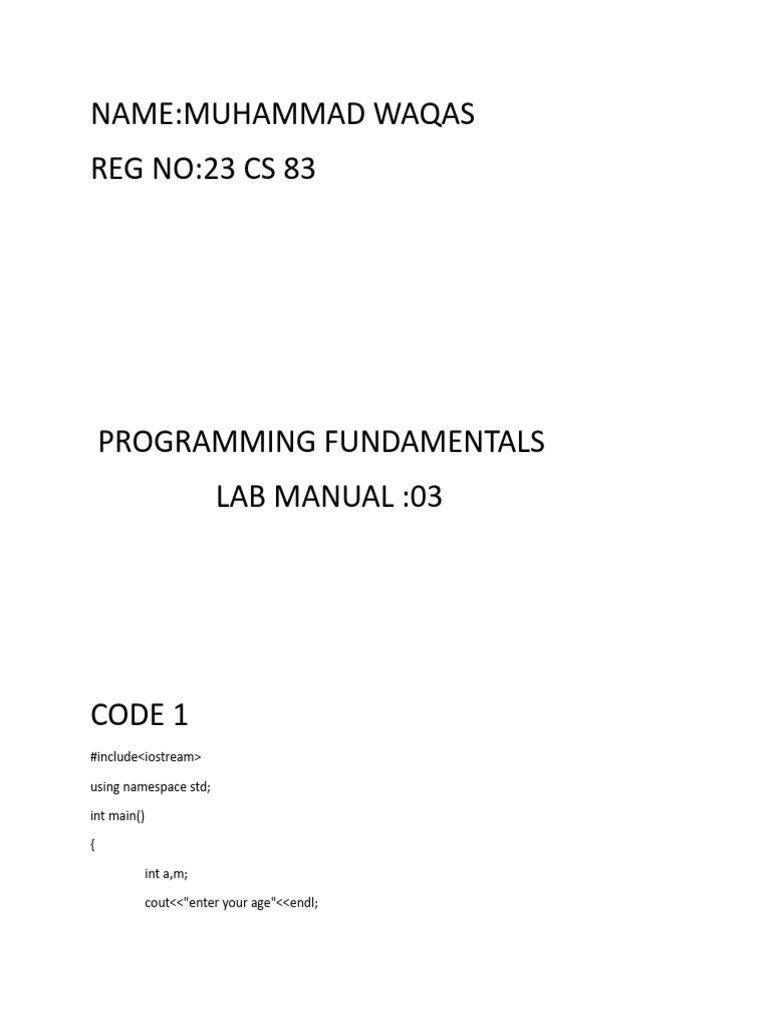 Lab Manual 3 | PDF | Computers