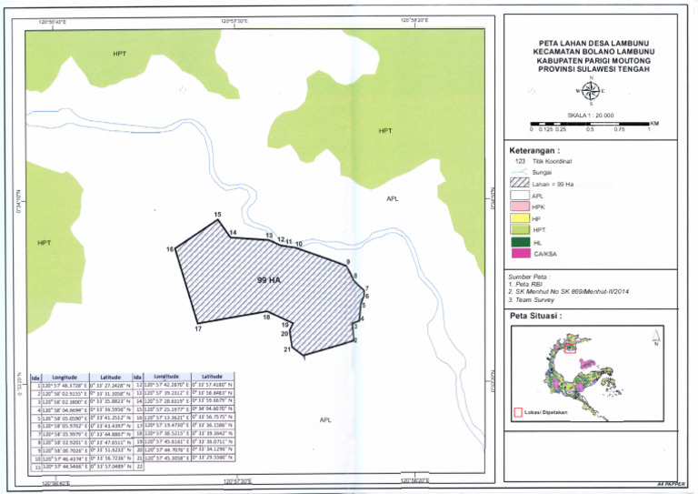Peta Lahan Desa Lambunu | Download Free PDF | Geodesy | Cartography