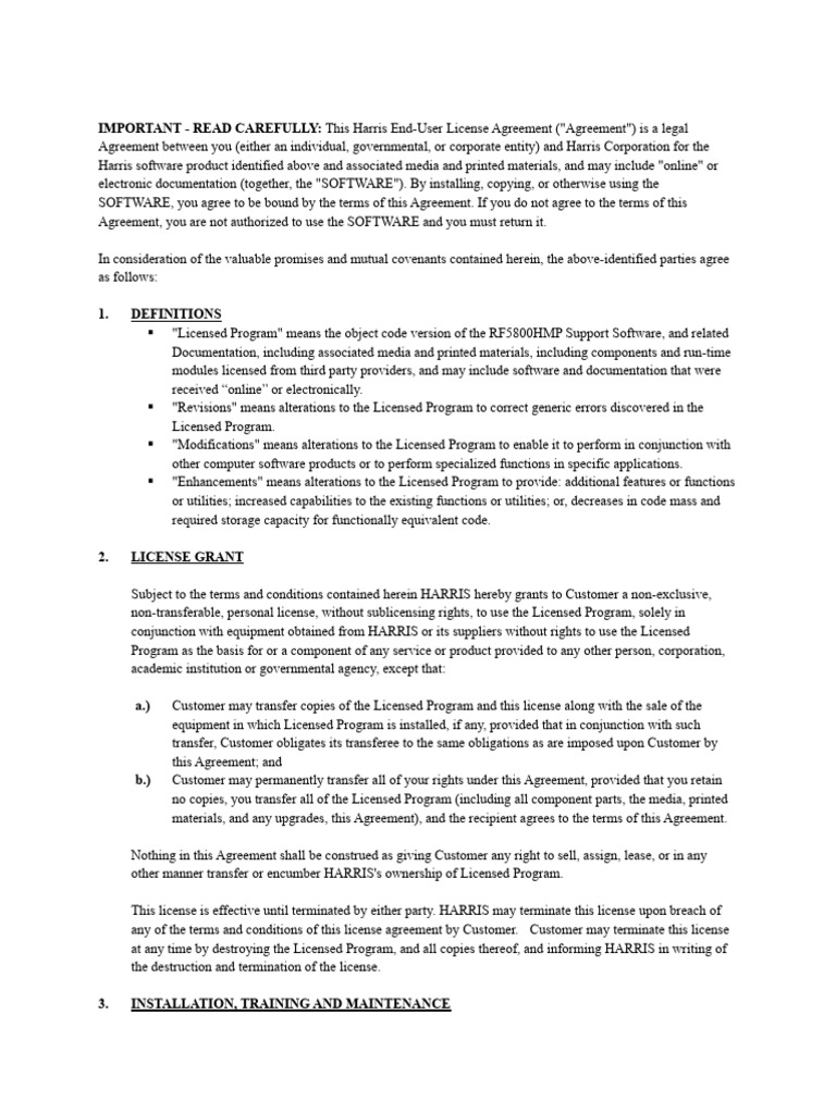 RF5800HMP Support Software EULA | PDF | License | Microsoft Windows