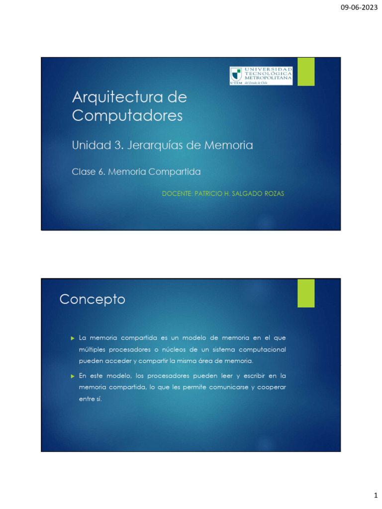 06 - PPT - U3 - Memoria Compartida - Arquitectura de Computadores ...