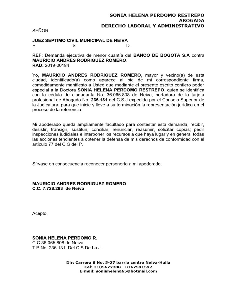 Poder Banco de Bogota | PDF