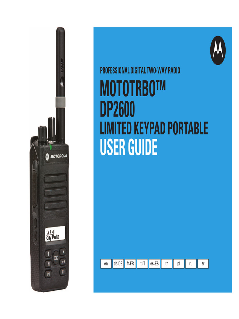 Walkie Motorola Digital DP2600 Manual | PDF