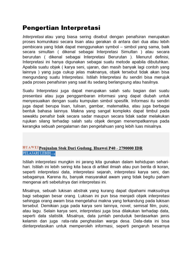 Pengertian dan Proses Interpretasi | PDF | Ilmu Sosial | Filsafat