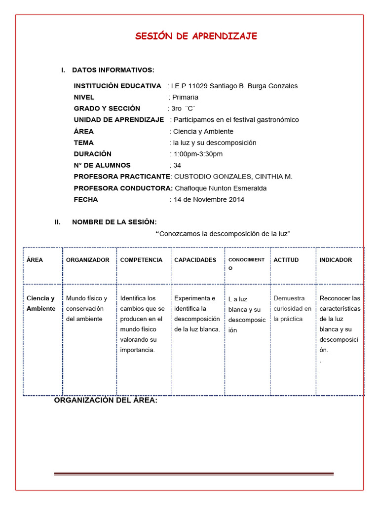 Sesión de Aprendizaje 4 | PDF | Aprendizaje | Maestros