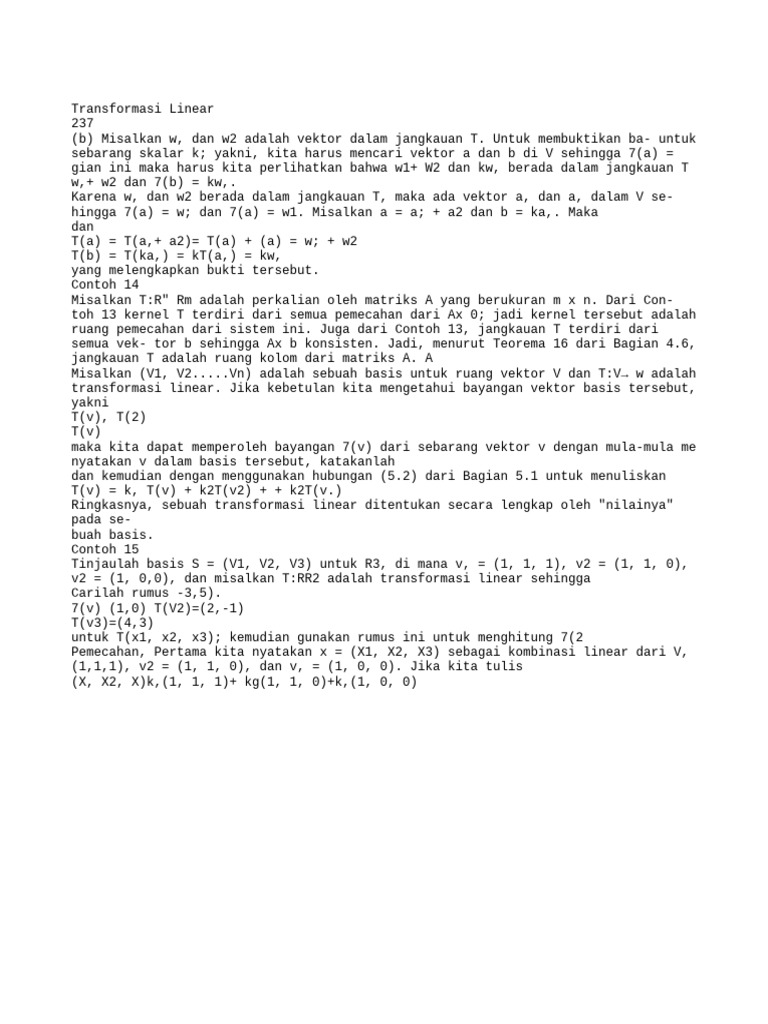 Transformasi Linear dan Jangkauan T | PDF | Metode & Bahan Ajar | Sains ...