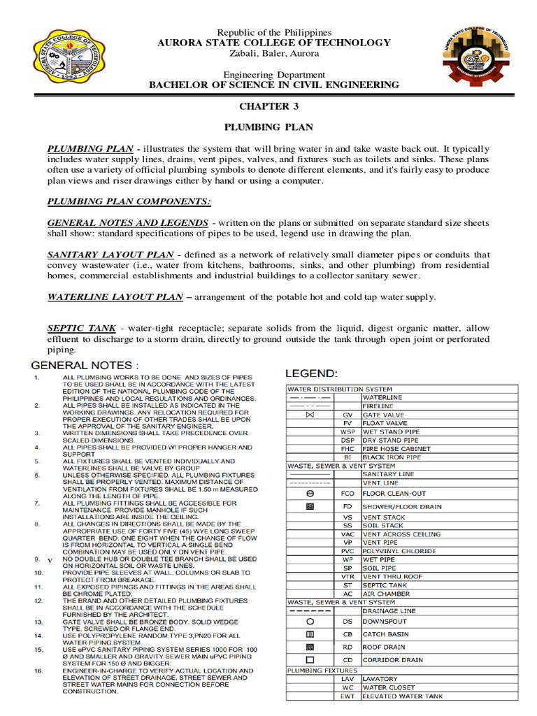 Chapter 3 - The Building Plan - Plumbing Plan | PDF