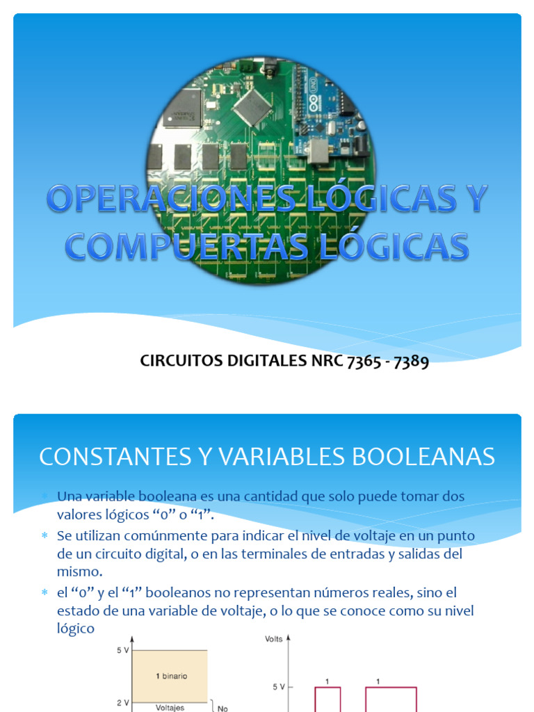 3 - Operaciones Logicas y Compuertas Logicas | PDF | Puerta lógica ...