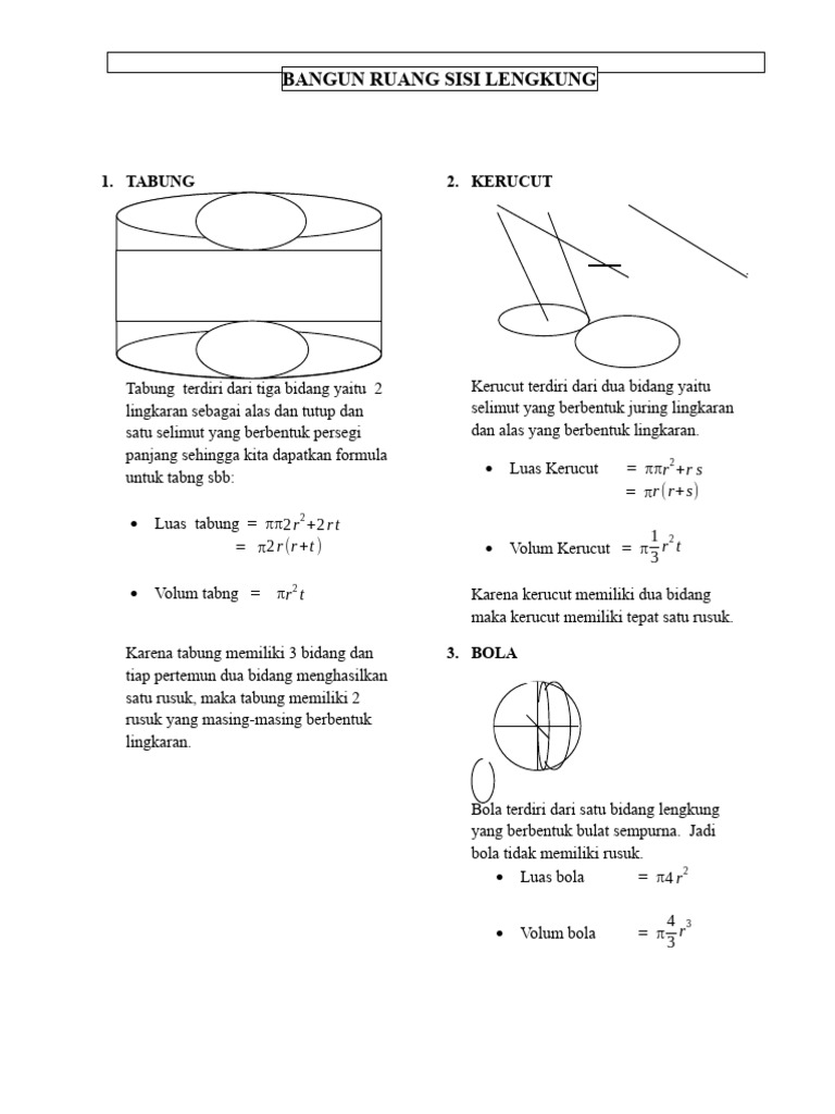 Volume dan Luas Bangun Ruang Sisi Lengkung | PDF | Griya & Taman
