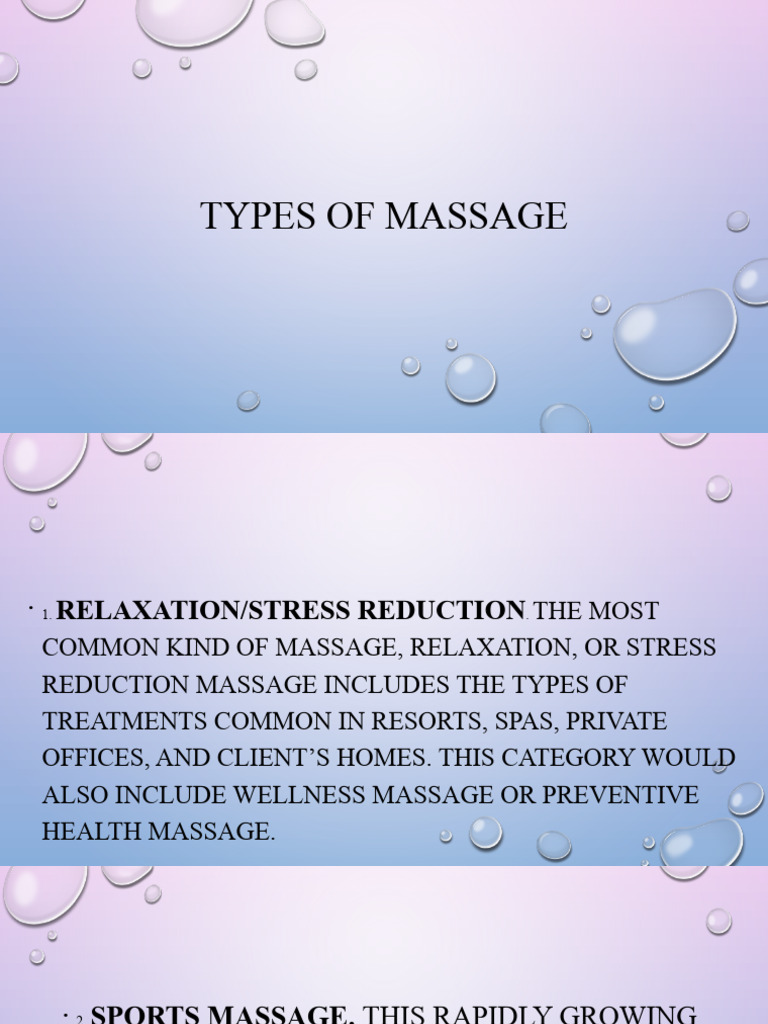 Q1 M7 Types of Massage | PDF | Wellness