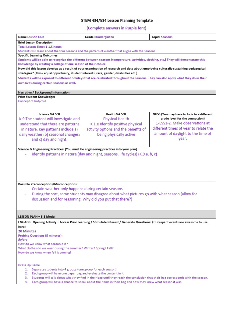 Seasons Lesson | Download Free PDF | Learning | Collage