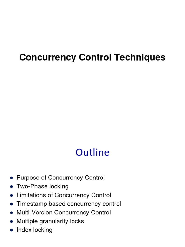 7 - ConcurrencyControl | PDF | Cybernetics | Distributed Computing