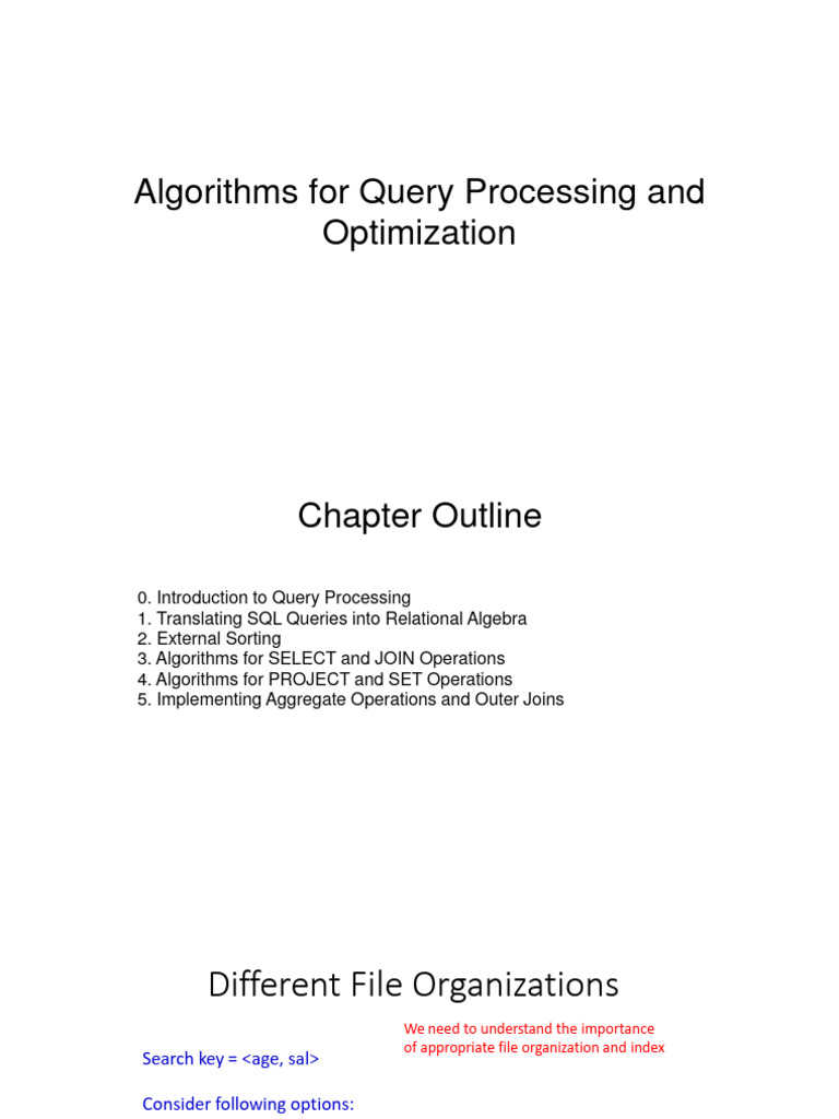 3 - QueryProcessing - Ch15 | PDF | Database Index | Computer Engineering