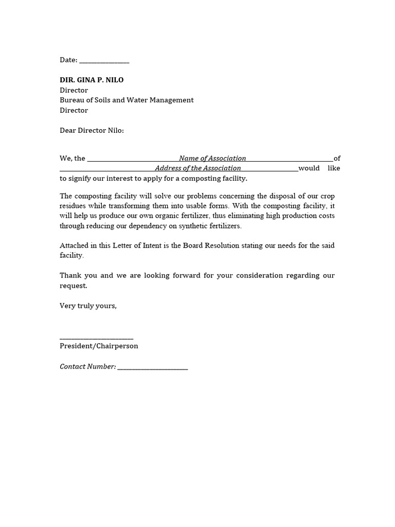 Rfp Letter Of Intent Example Efps Letter Of Intent Bidding | PDF