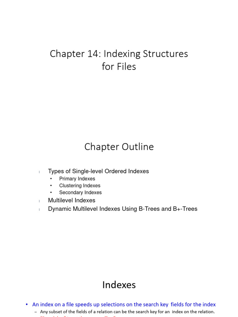 2 Indexing Structures Ch14 Pdf Database Index Algorithms And Data Structures 0125
