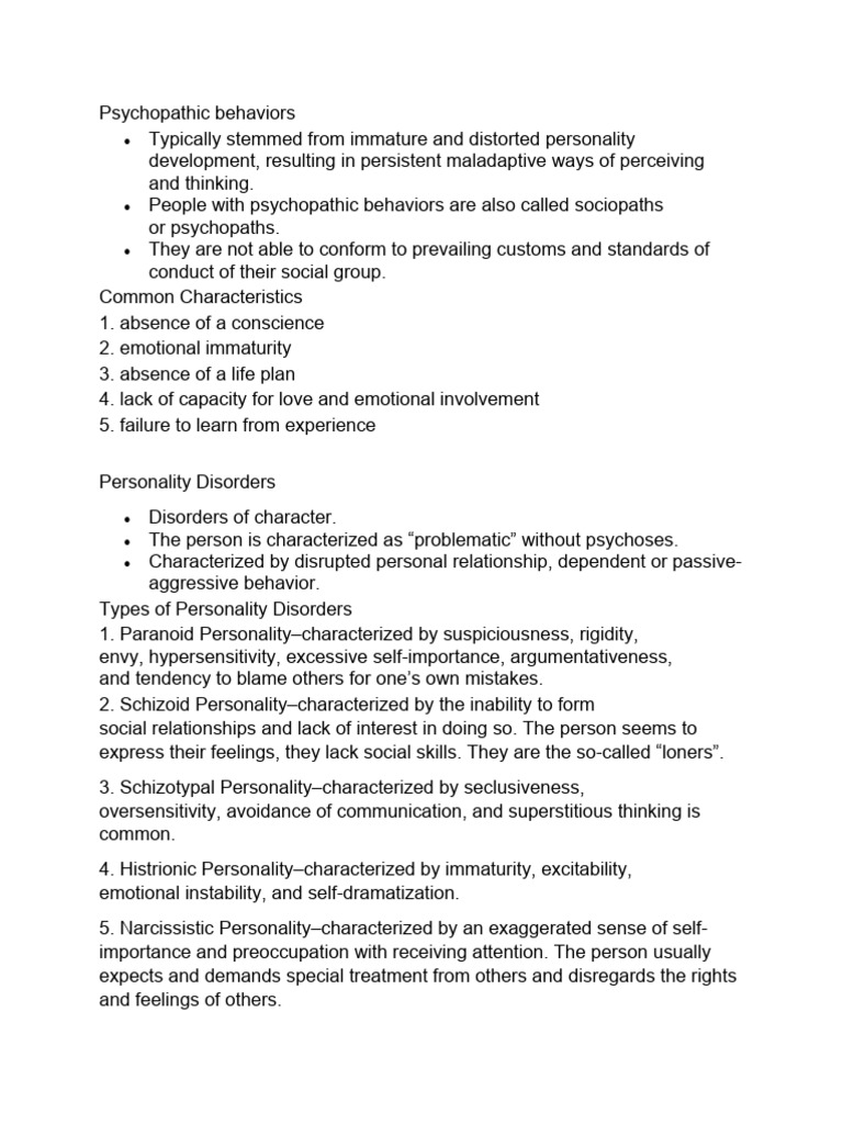Personality Disorder | PDF | Personality Disorder | Psychopathy