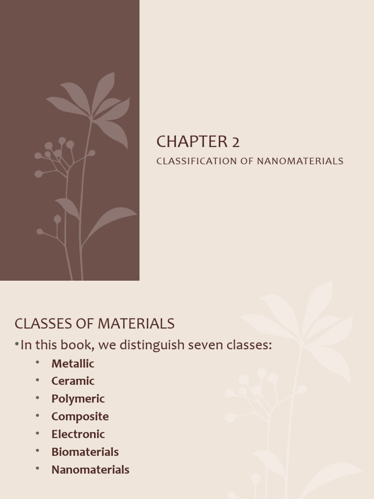 Nanomaterials Classification Guide | PDF | Polymers | Metals