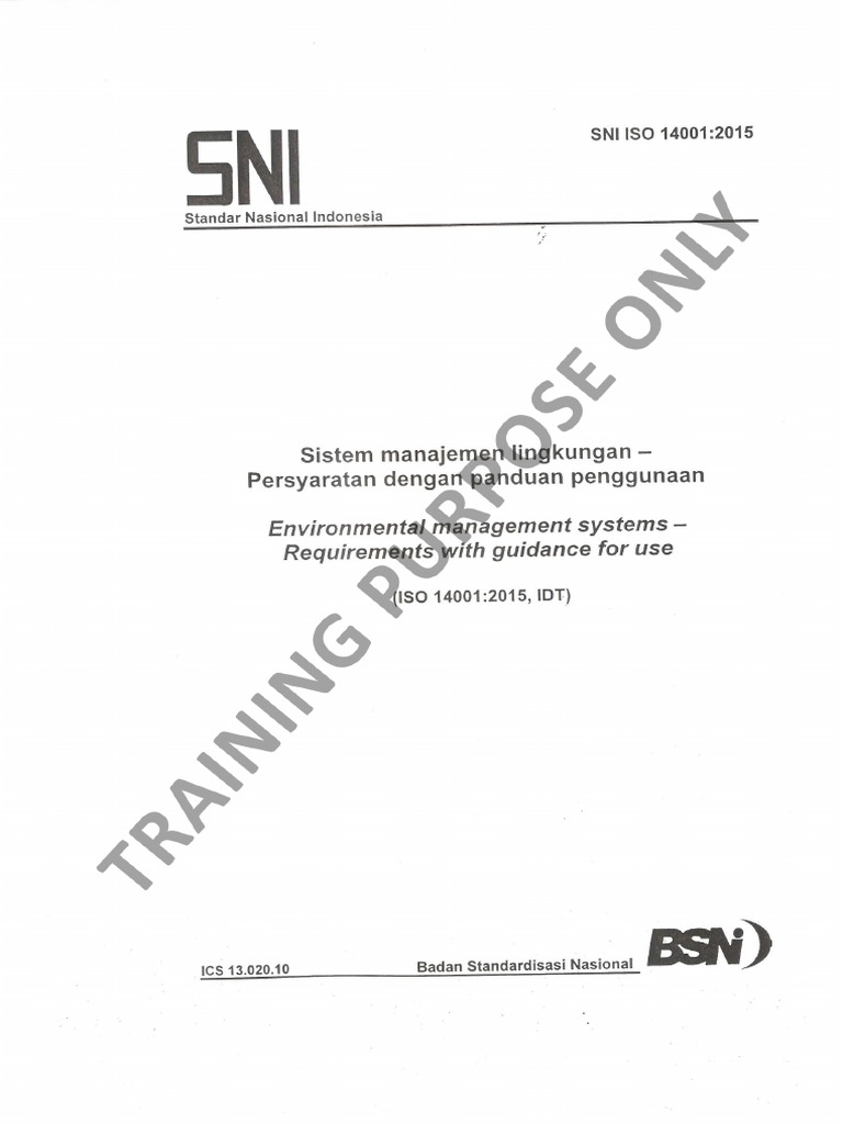 Standard - Iso - 140012015 Dari BSN | PDF