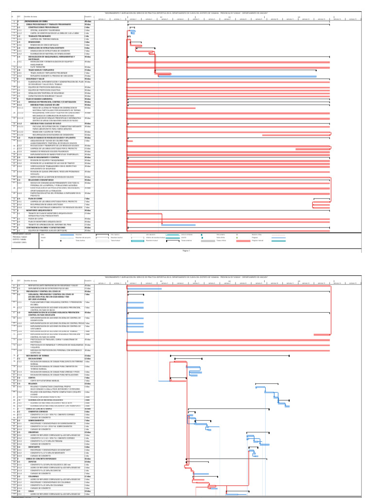 Programa de Ejecucion de Obra CPM 111 | PDF | Hormigón | Materiales de construcción