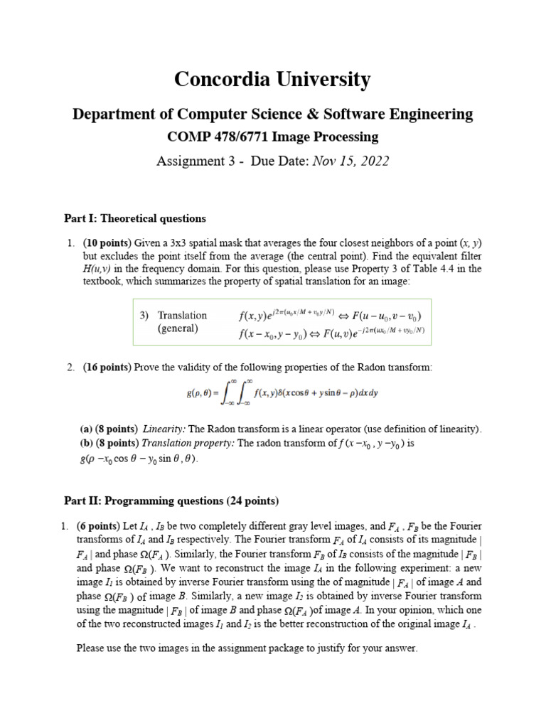 Ass3 2022 | PDF | Fourier Transform | Algorithms