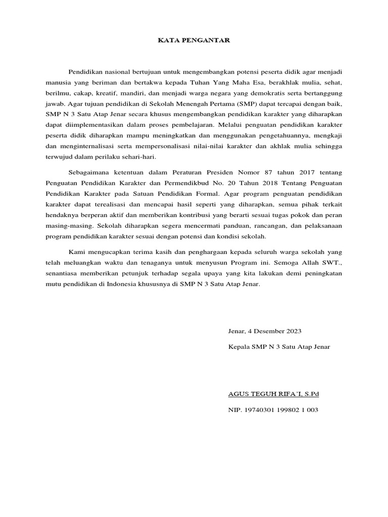 Implementasi Program PPK di SMP N 3 Jenar | PDF | Karier & Perkembangan