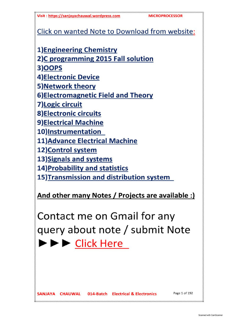 Microprocessor - Sanjay Chawal Sir | PDF