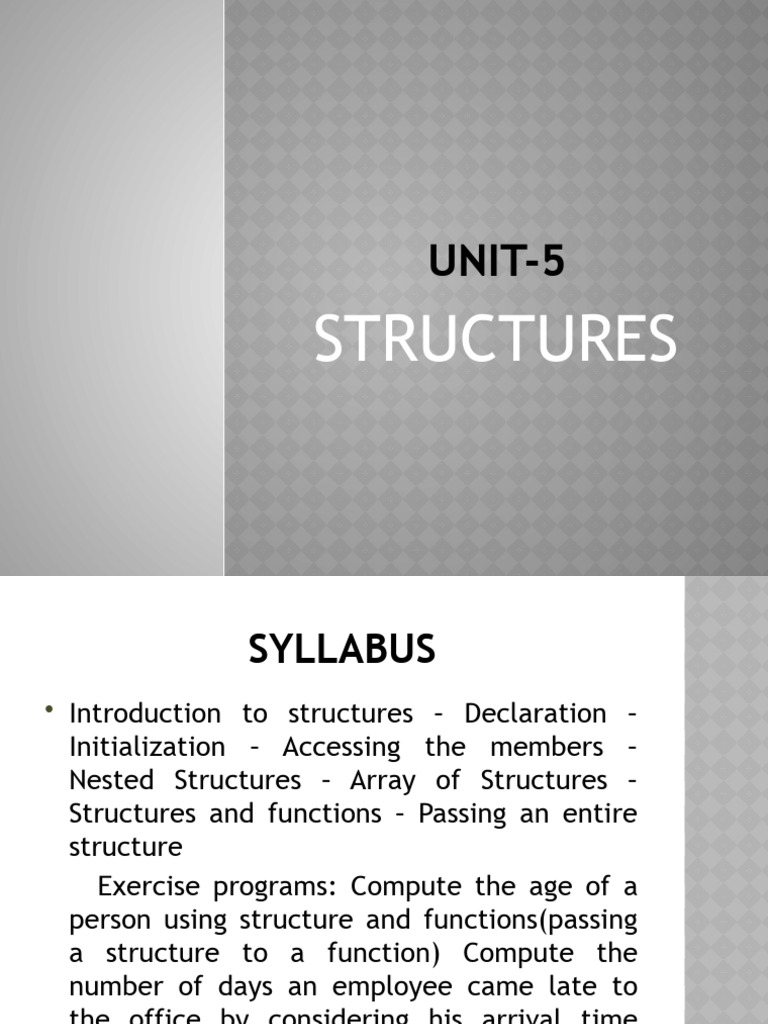 5 Structures | PDF | Systems Engineering | Computer Programming
