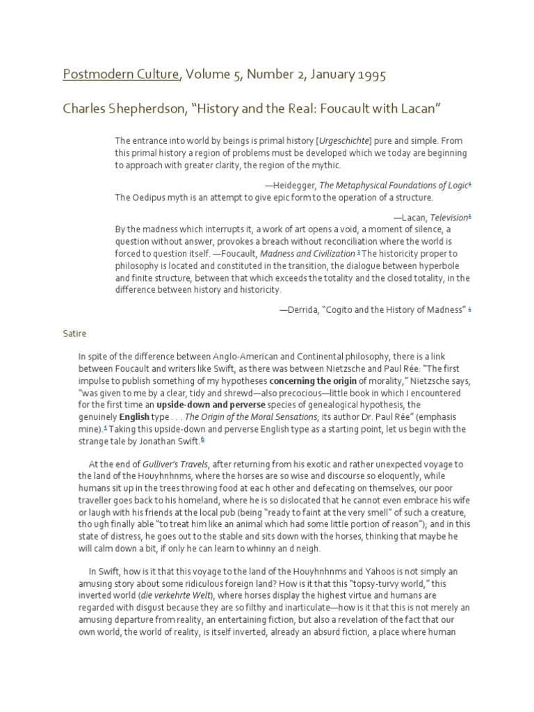 History and The Real Foucault With Lacan | PDF | Michel Foucault | Truth