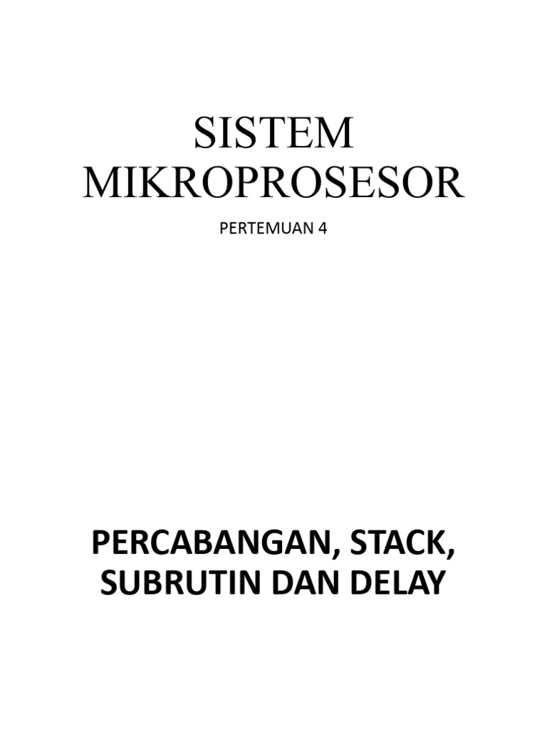Sistem Mikroprosesor 3 | PDF