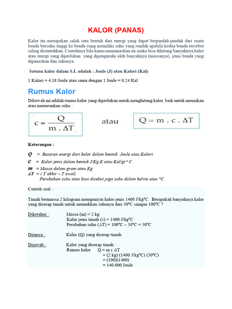 Materi Cara Menghitung Kalor | PDF | Ilmu Sosial | Sains & Matematika