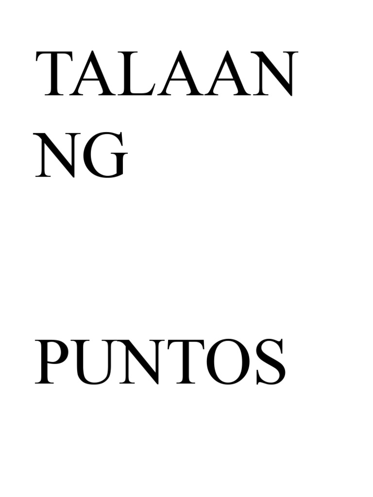 Talaan NG Puntos | PDF