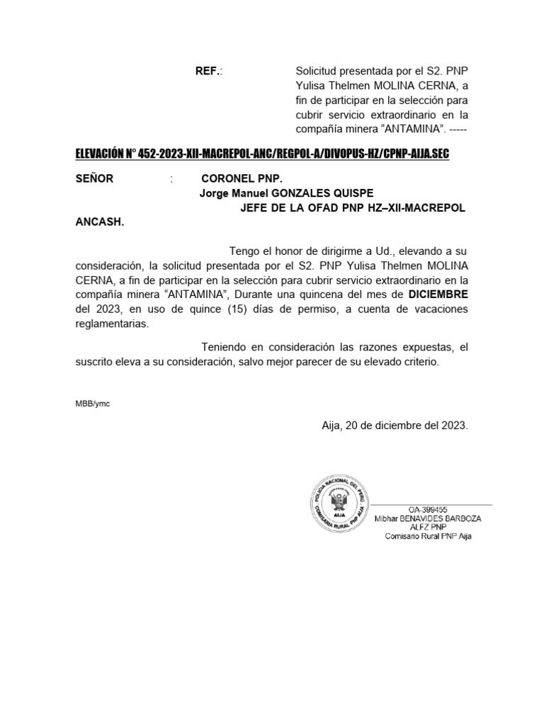 Solicito Adelanto.. | PDF | Gobierno