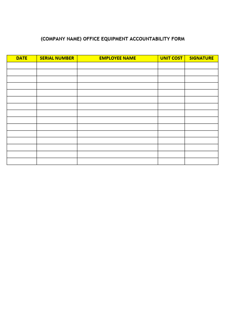 Equipment Accountability Form | PDF
